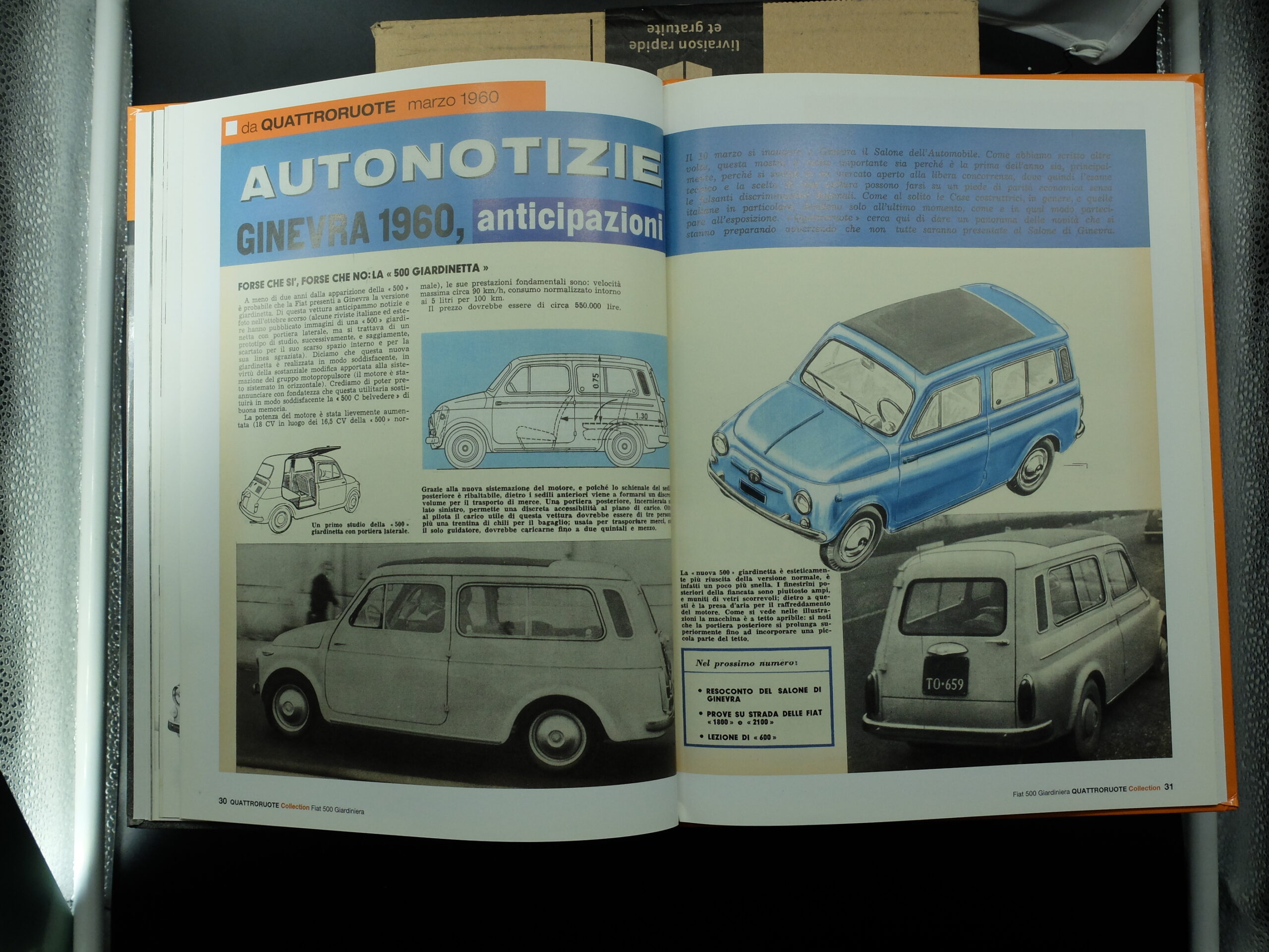 fascicolo Quattroruote Collection FIAT 500 GIARDINIERA modellino auto 1 ...